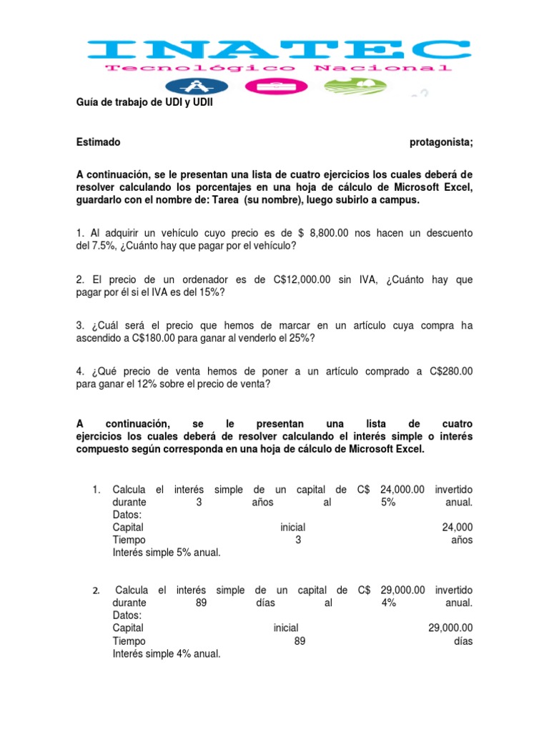 Guía de Trabajo de UDI y UDII | PDF