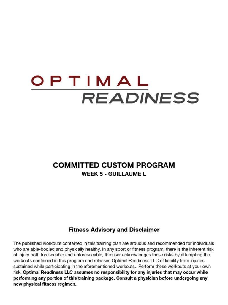Custom Program - GUILLAUME L | Download Free PDF | Physical Fitness ...