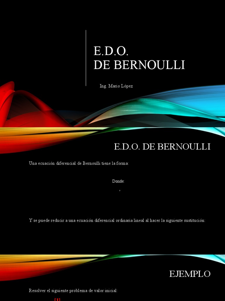 1.7.2 EDO de Bernoulli | PDF | Ecuaciones | Ecuaciones diferenciales