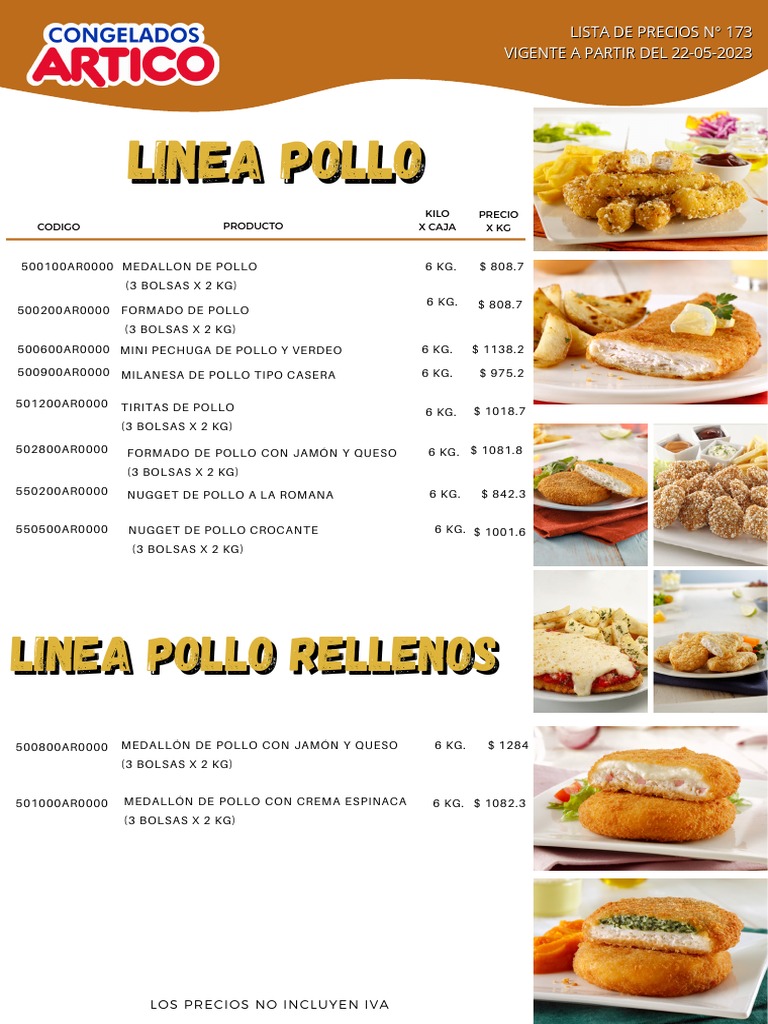 Lista de Precios Pollo N°173 22-05-2023 | PDF