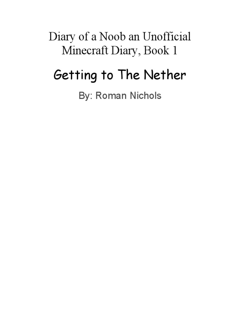Diary of A Noob An Unofficial Minecraft Diary | PDF | Home & Garden ...
