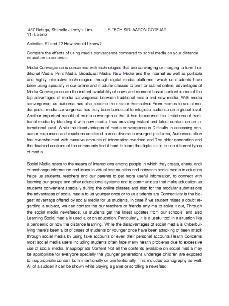 E-Tech Paper | PDF | Mass Media | Technological Convergence