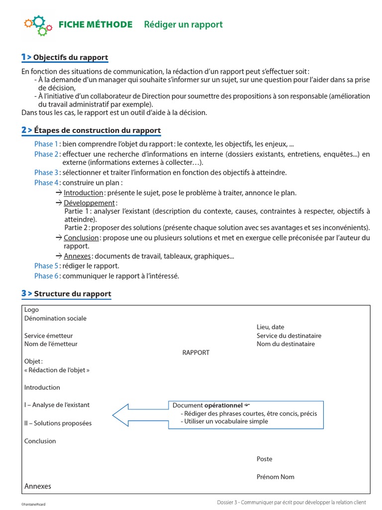 Fiche Methode Rediger Un Rapport | PDF