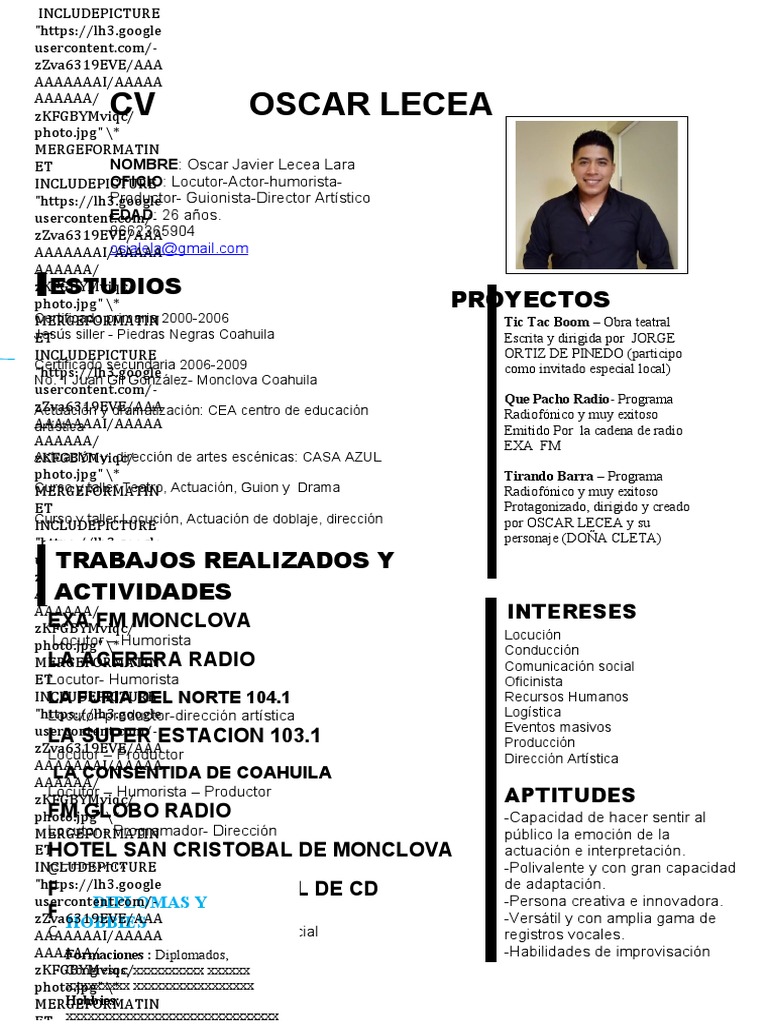 Curriculum Oscar | PDF