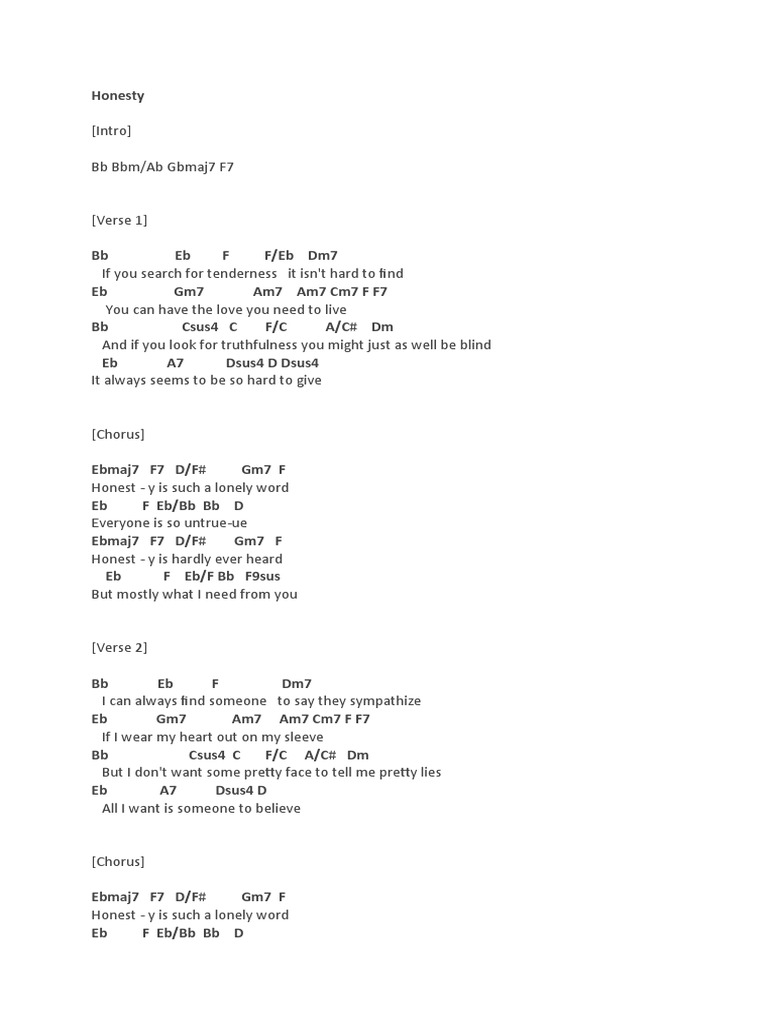 Honesty - Billy Joel | PDF