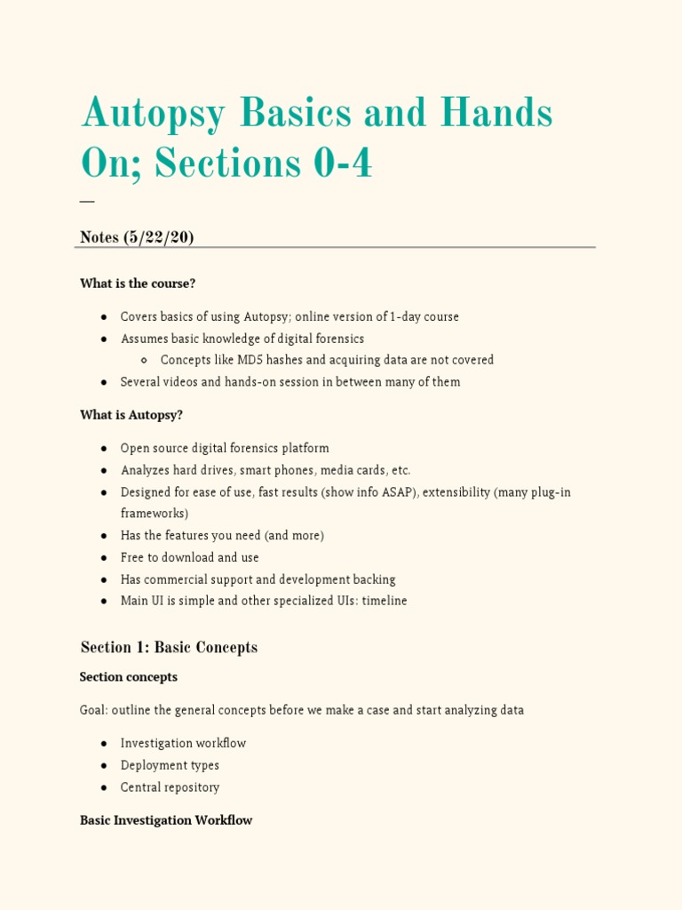 Autopsy Basics and Hands On - Sections 0-4 | PDF | Computer File | File ...