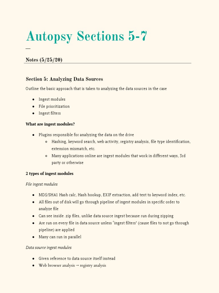 Autopsy Sections 5-7 | PDF | File Format | Computer File