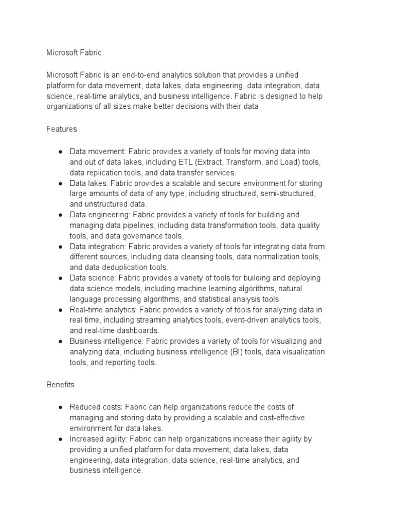 Microsoft Fabric. | PDF | Business Intelligence | Analytics