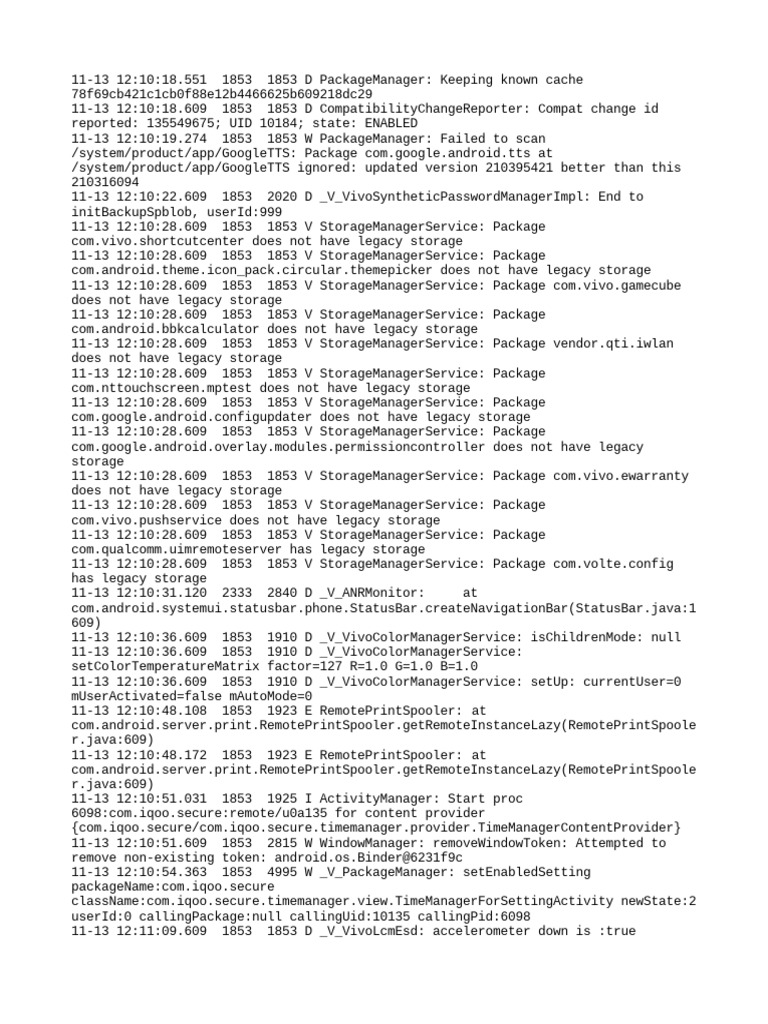 Vivo Device Log Analysis Report | PDF | Information Technology Management | System Software