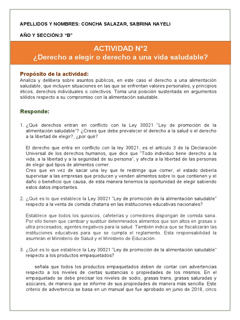Ficha de Trabajo - EDA2 - Act2 | PDF | Obesidad | Comida chatarra