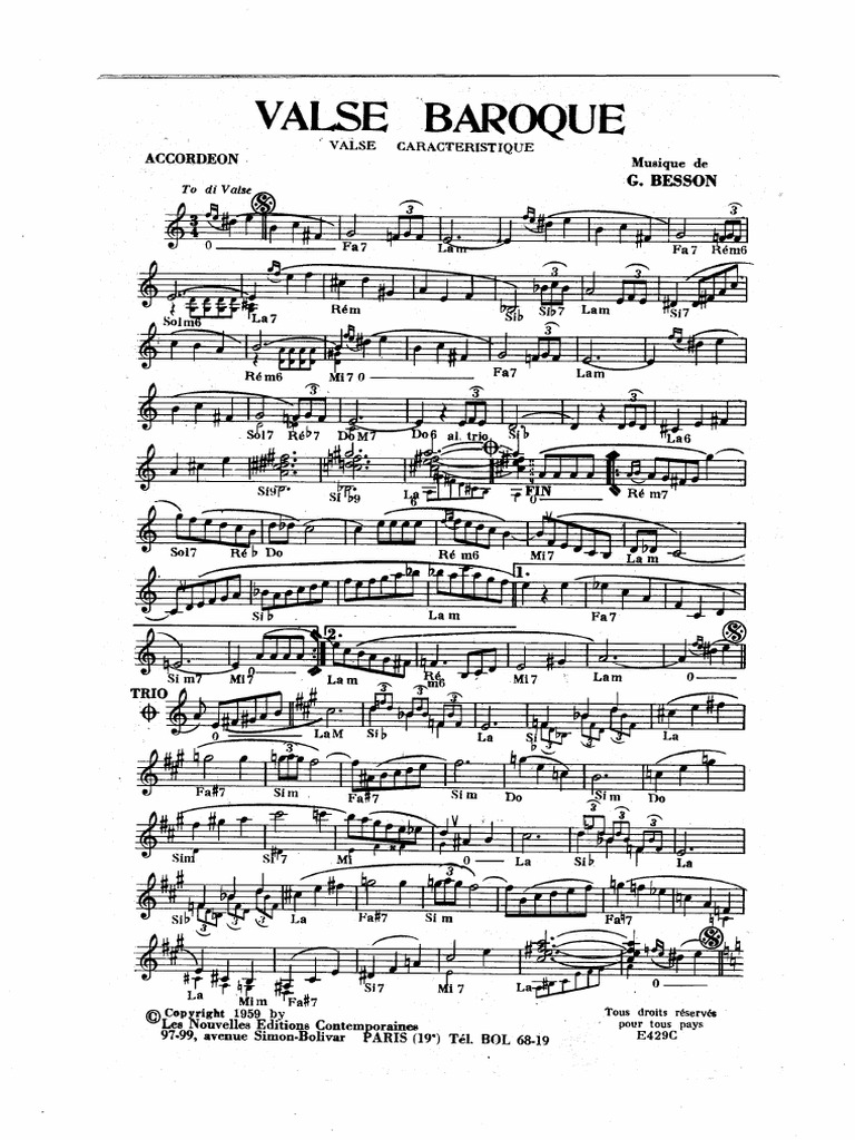 Georges Besson - Valse Baroque | PDF