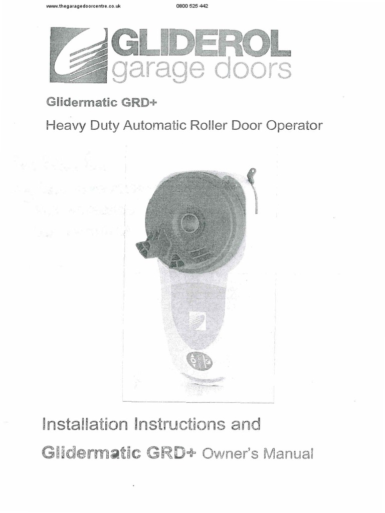 Gliderol Installation Operator Glidermatic GRD Retrofit TGDC 49557 | PDF | Door | Screw