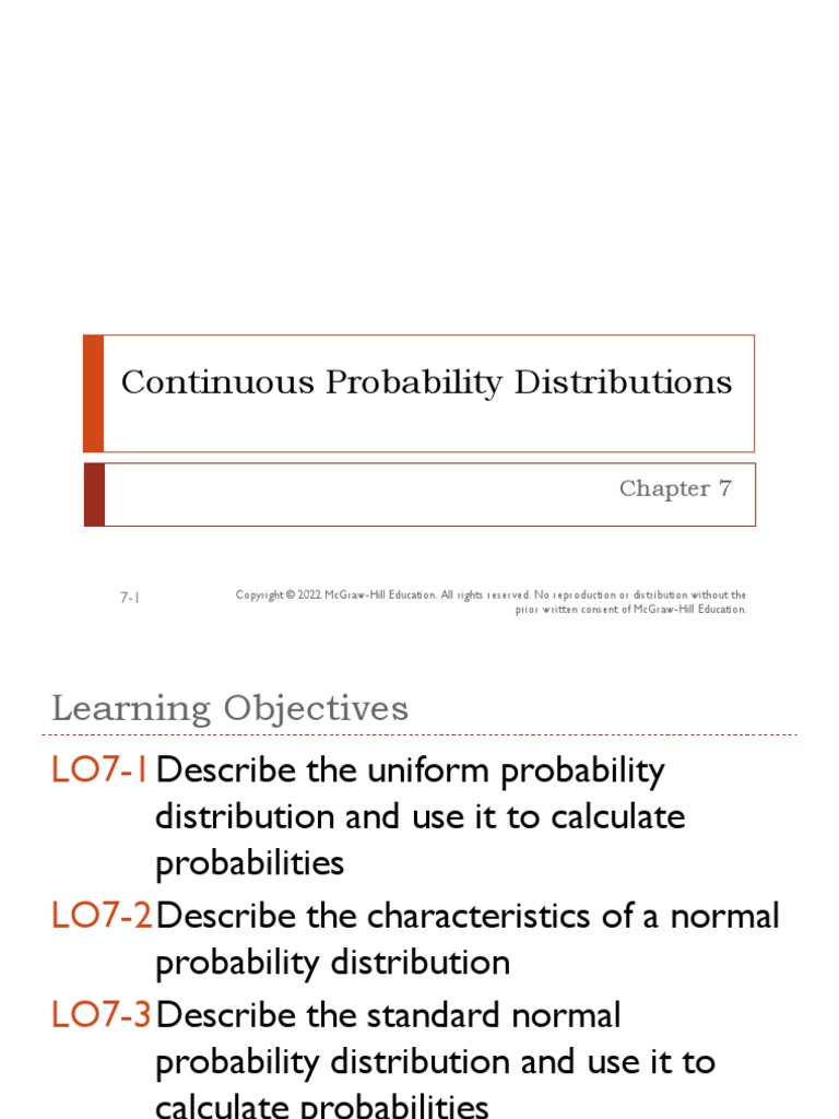 Continuous Probability Distributions | PDF
