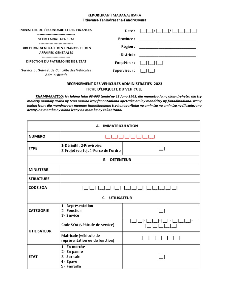 Fiche Recensement | PDF