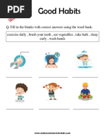 Good Habits Vs Bad Habits Worksheet For Grade 1-8 | PDF