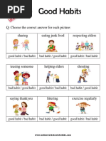 Good Habits Vs Bad Habits Worksheet For Grade 1-8 | PDF