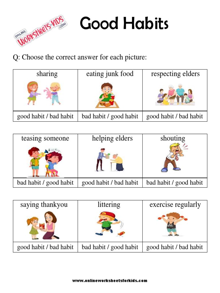 Good and Bad Habits for Kids | PDF | Lifestyle
