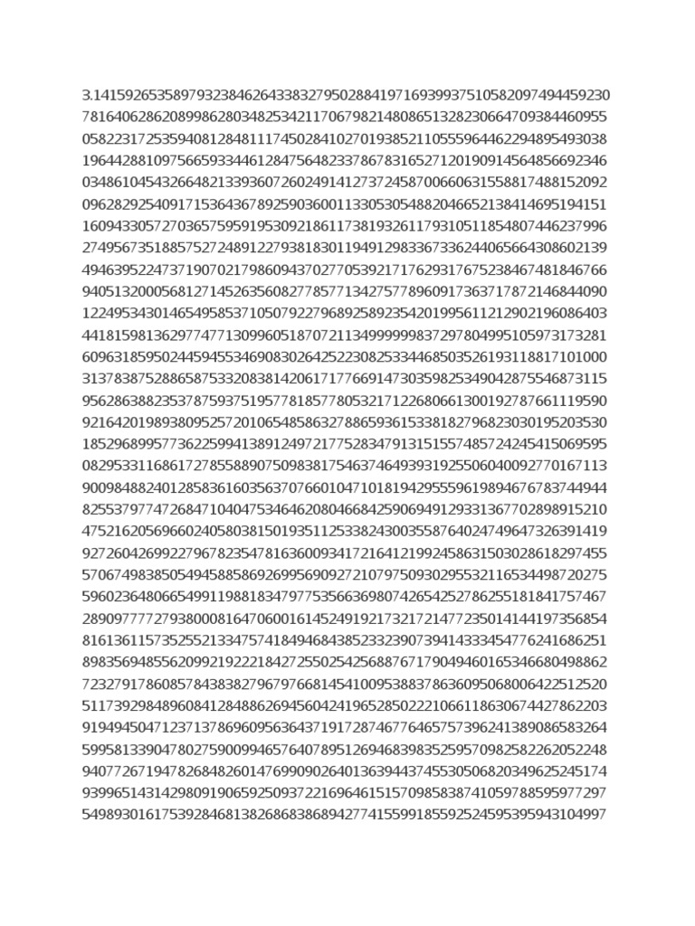 1m Digits of Pi | PDF