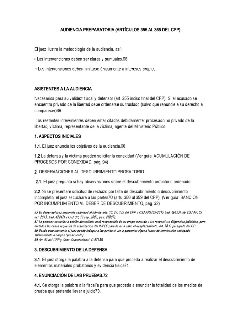 Audiencia Preparatoria: Guía CPP | PDF | Violación | Juez