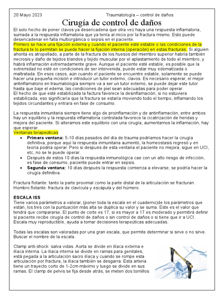 Cirugía de Control de Daños- 16 Mayo 2023 | PDF | Inflamación | Septicemia