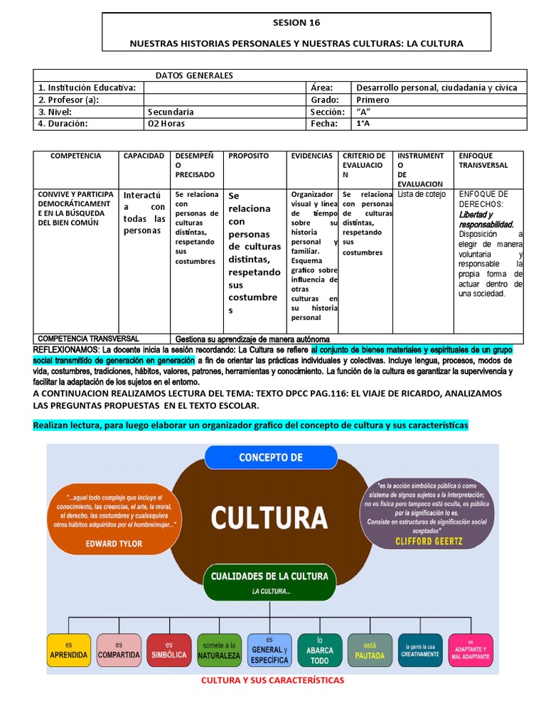 Sesion 16 - 1ro A | PDF