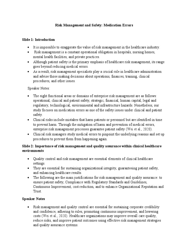 Risk Management and Safety - Edited | PDF | Patient Safety | Medical Error