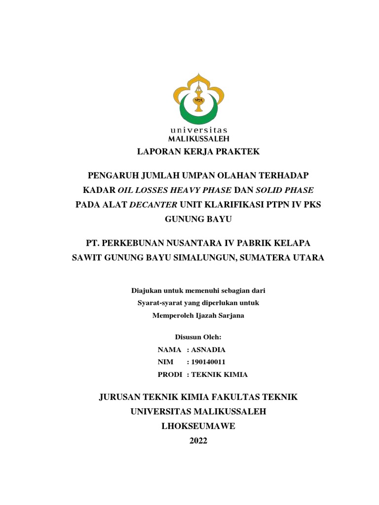 Analisa Decanter | PDF | Bisnis