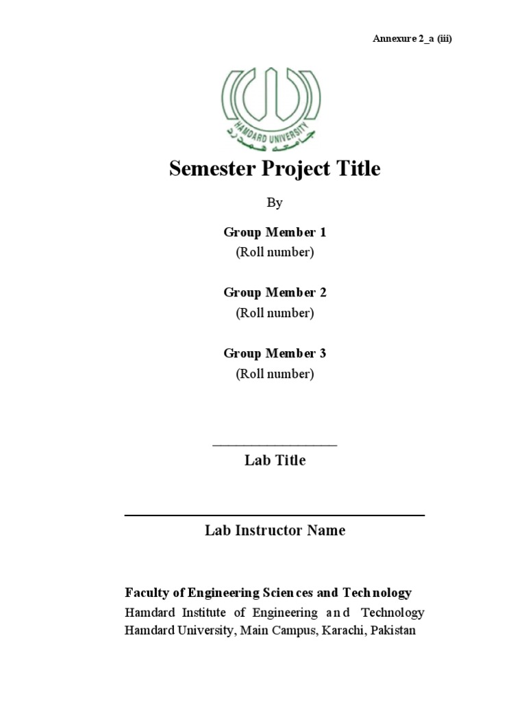 Semester Project Report Template | PDF | Science