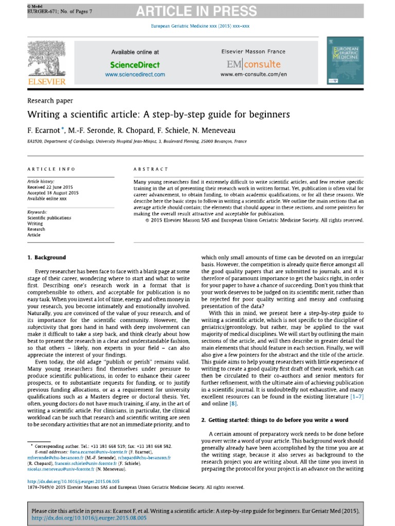 Scientific Paper Writing | PDF