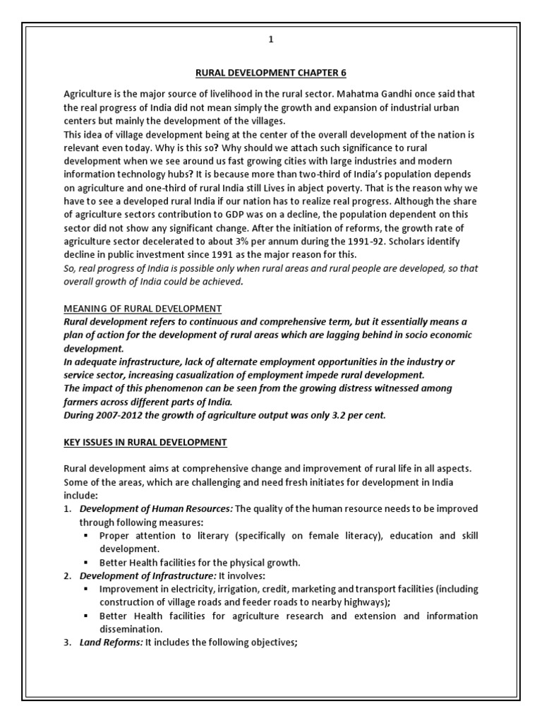 Rural Development Notes 2020-21 CR | PDF | Agriculture | Loans