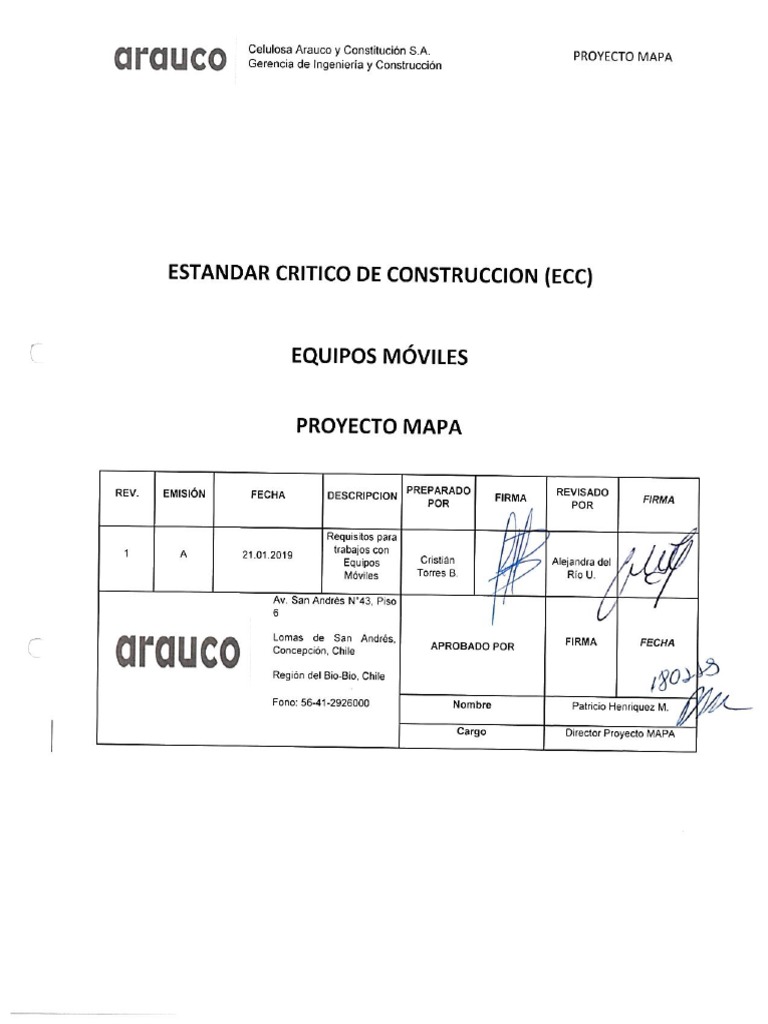 ECC Equipos Móviles Proyecto MAPA | PDF