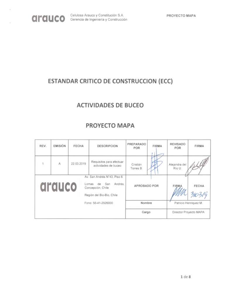 ECC Actividades de Buceo Proyecto MAPA | PDF