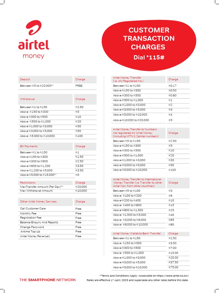 AIRTEL Tariff Guide Poster A1 | PDF | Financial Services | Money