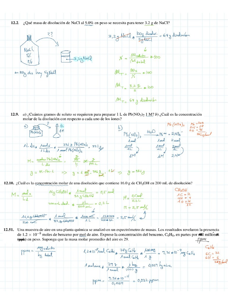 Ejercicios Disoluciones | PDF