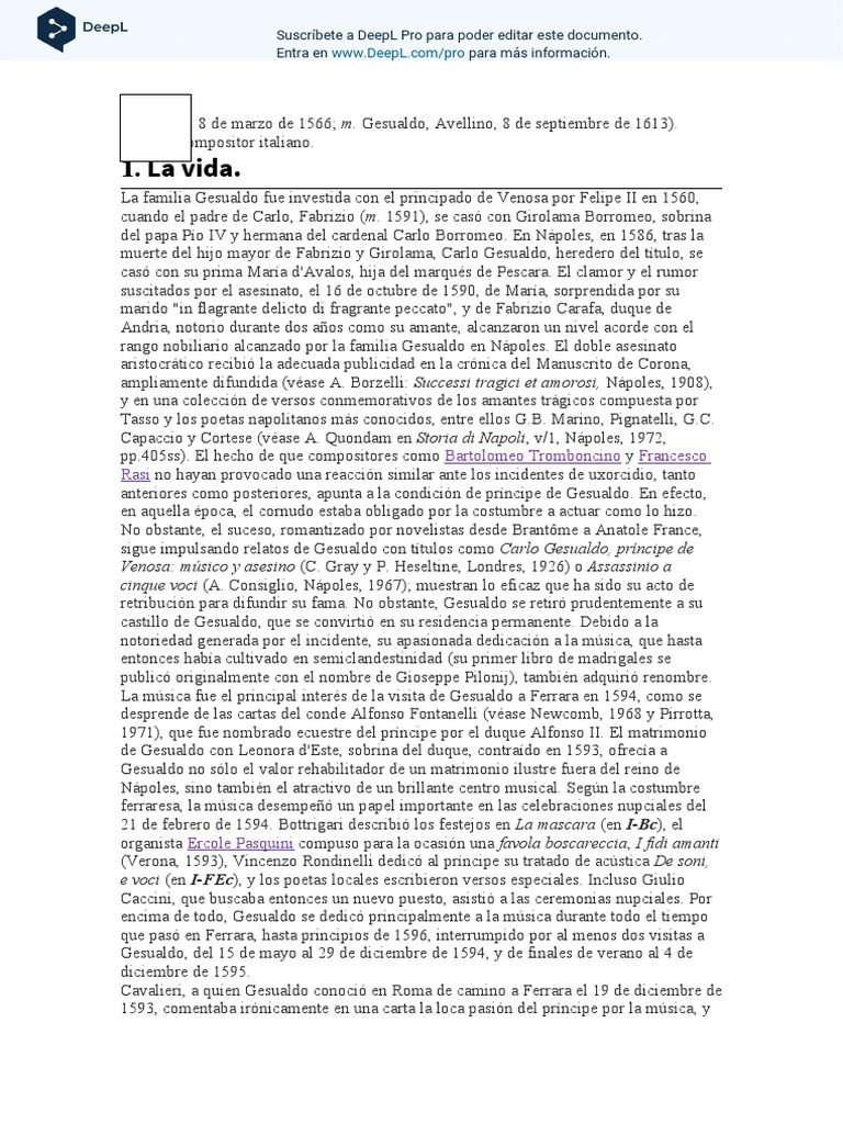Carlo Gesualdo: Compositor y Asesino | PDF | Acorde (Música) | Intervalo (música)