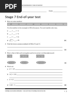 Sample - Maths Year 7 | PDF | Mathematics | Sampling (Statistics)