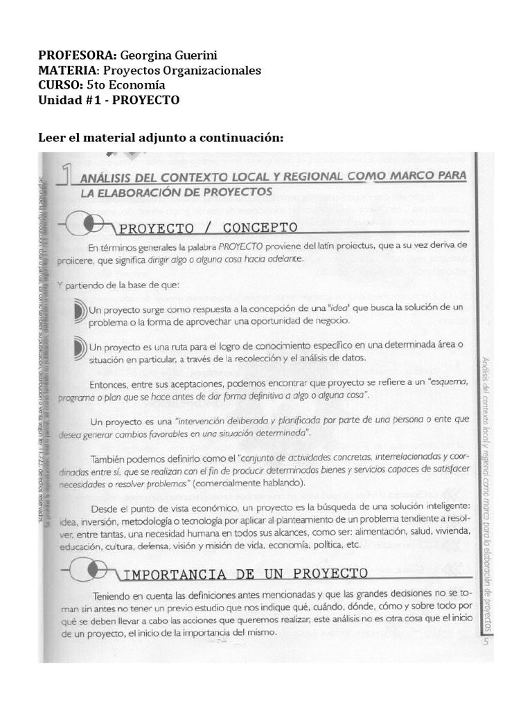 Unidad #1 - 1 El Proyecto | PDF