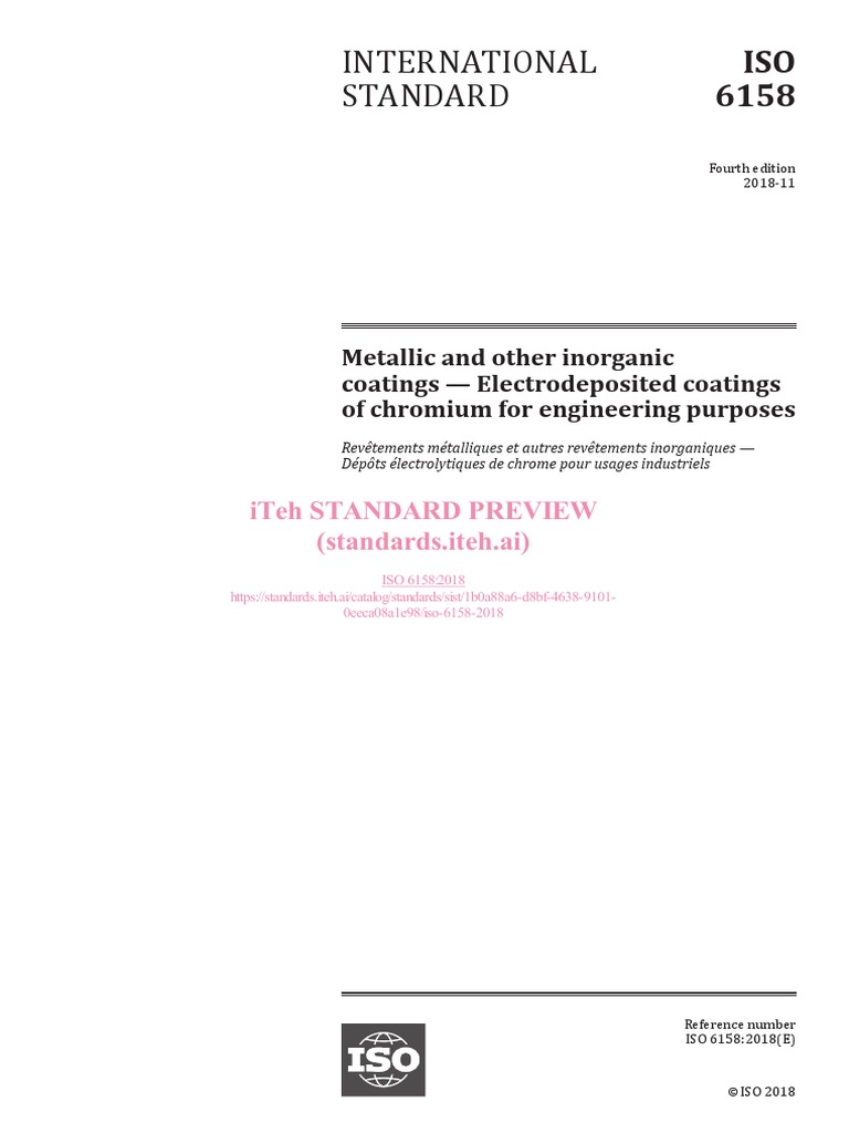 Iso 6158 2018 | Download Free PDF | Chromium | International ...