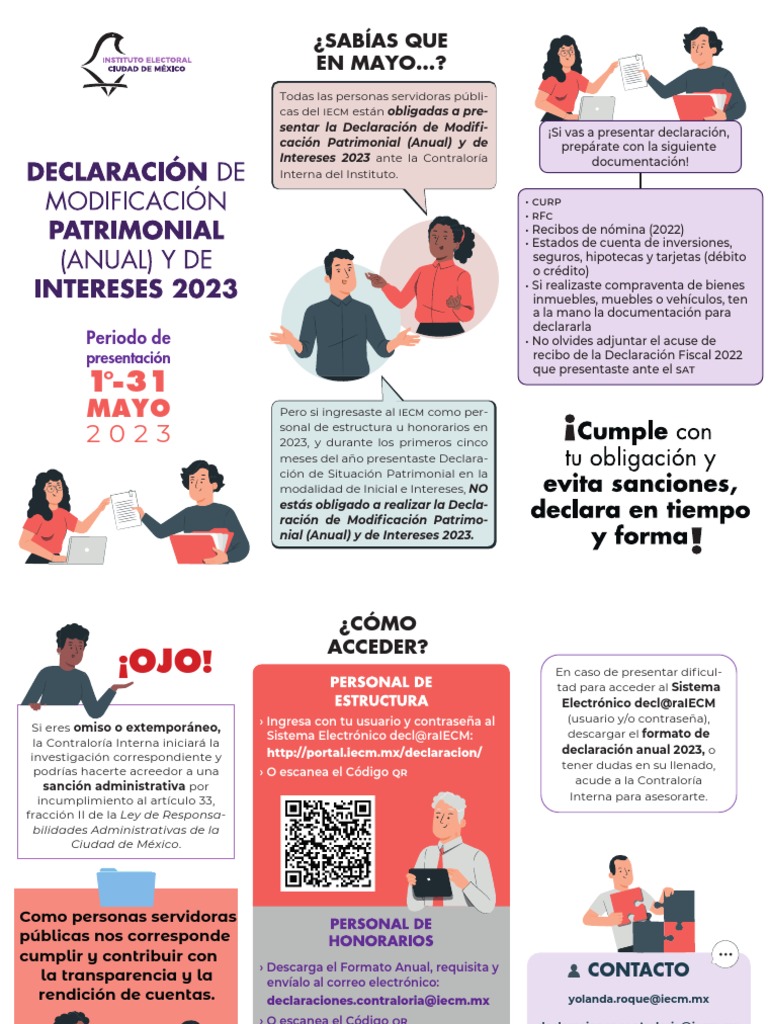 Triptico Declaracion Patrimonial 2023 | PDF