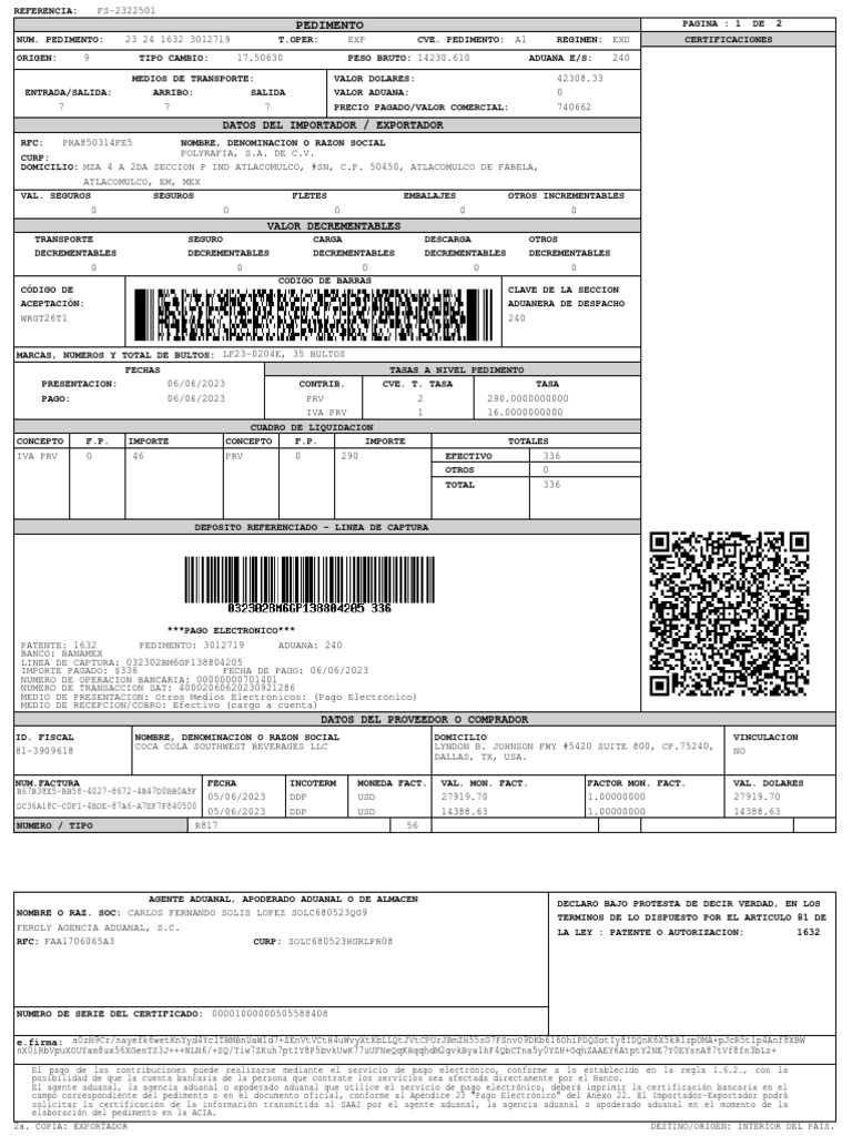 Pedimento de Importación 1632 | PDF | Business | Bancario