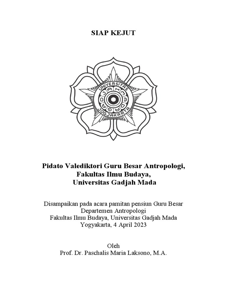 Pidato Pensiun Prof. Laksono UGM | PDF