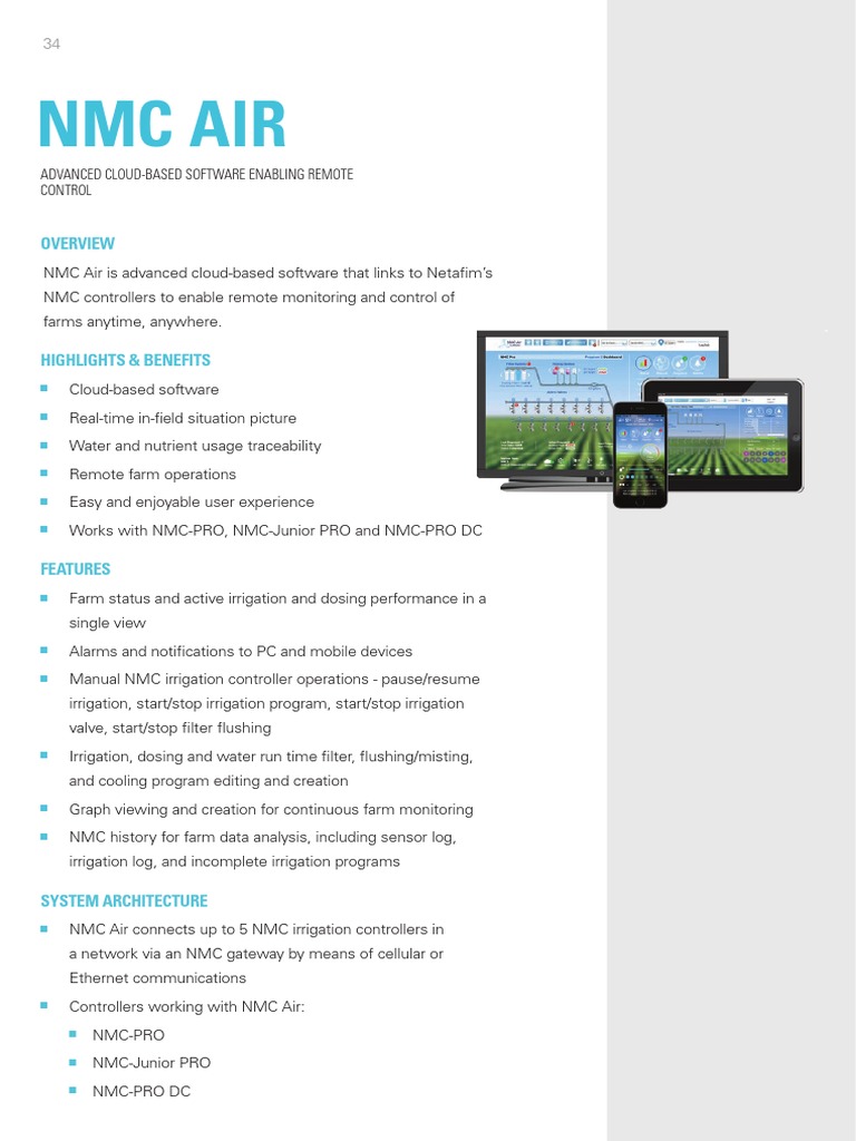 NMC Air: Cloud Software for Irrigation | PDF | Technology & Engineering