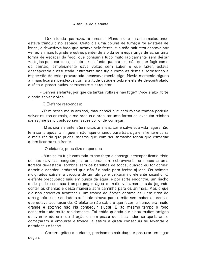 A Fábula Do Elefante | PDF