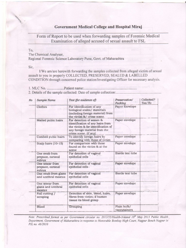 Forensic Sample Submission Report | PDF