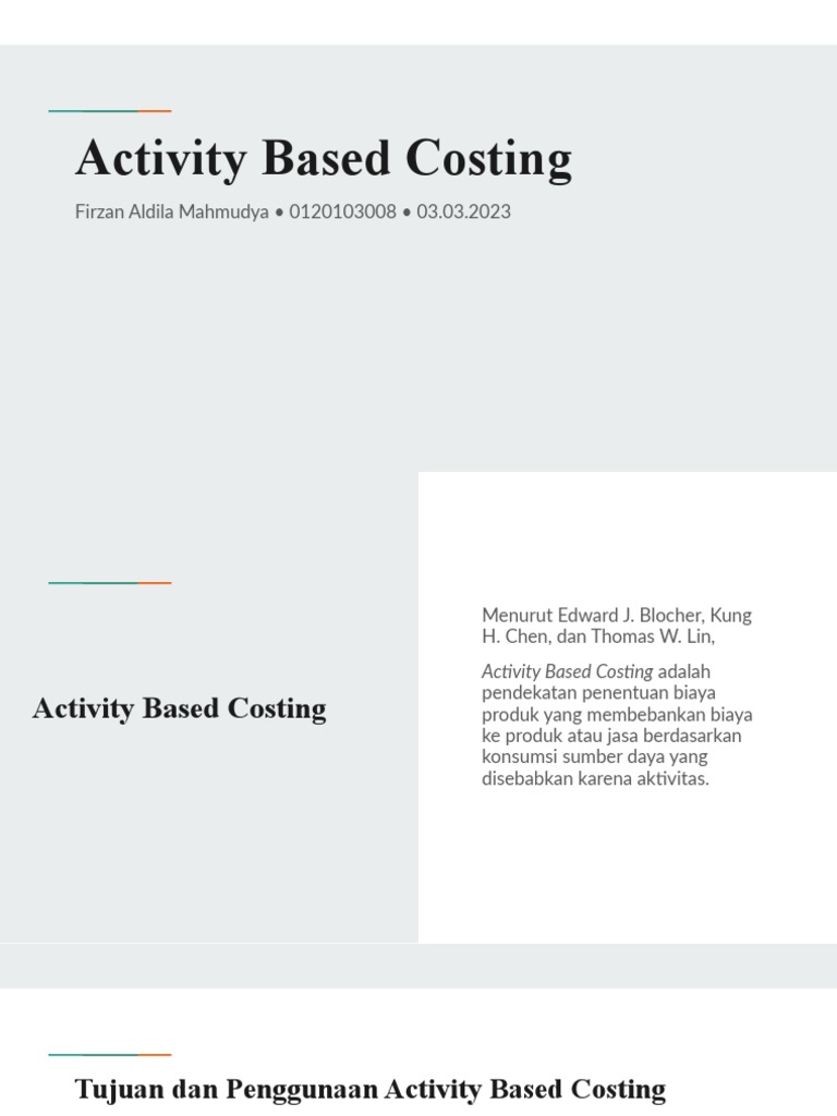 Activity Based Costing - Firzan | PDF