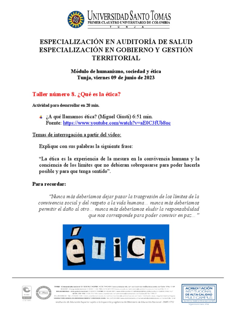 Taller 8 Video Miguel Giusti | PDF