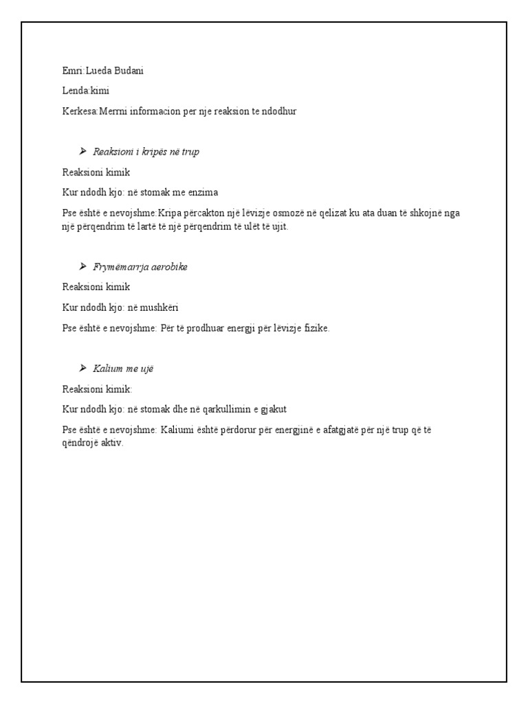 Reaksione Kimike | PDF