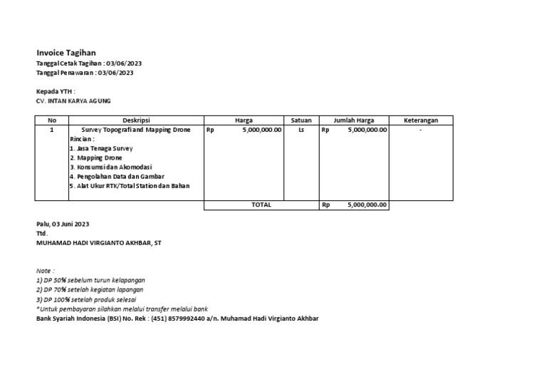 Invoice Survey Topo | PDF