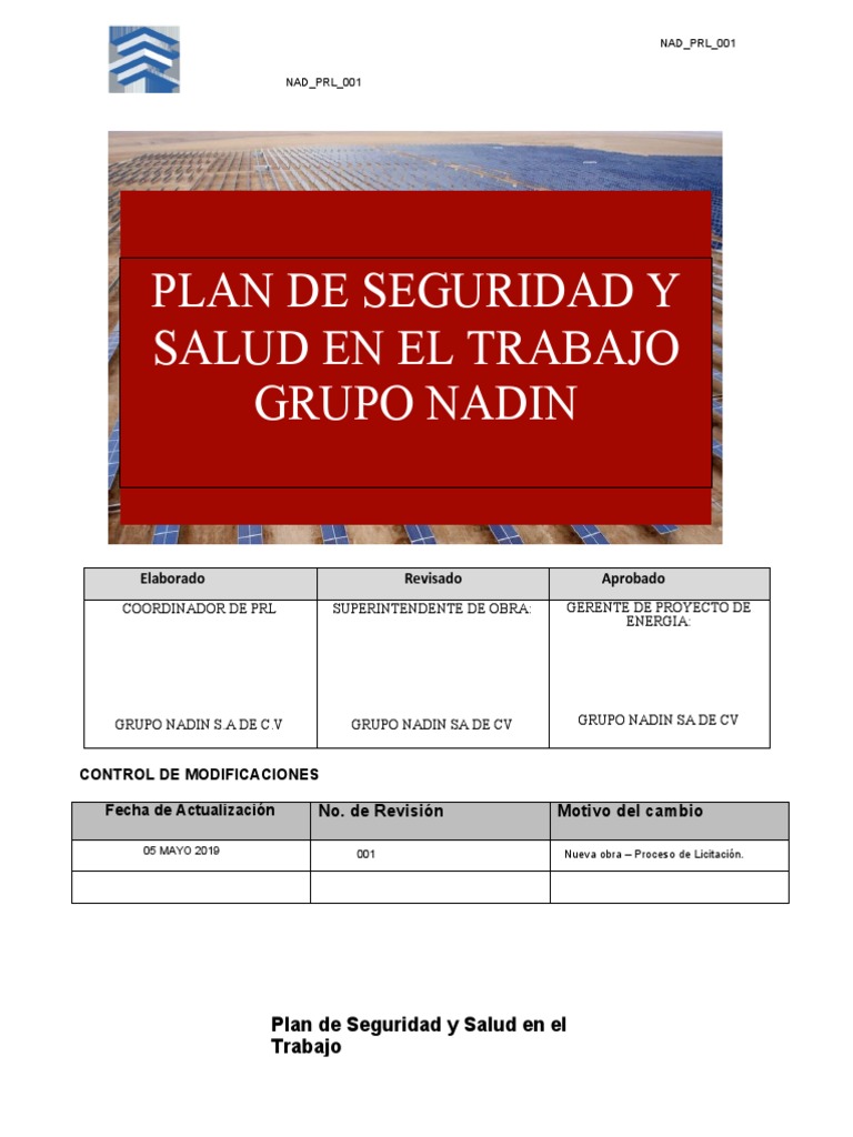 Plan SST PV Nadin Rev. 1 | PDF | Seguridad y salud ocupacional | Valores