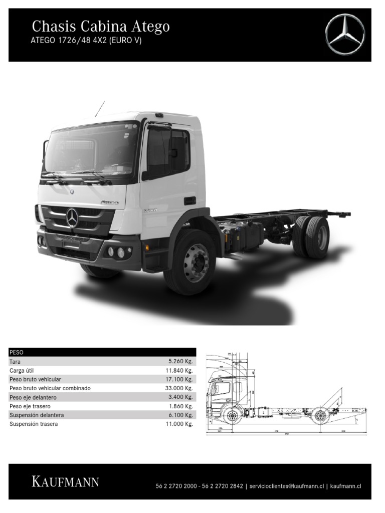 Ficha Técnica Atego 1726 4X2 Euro V | PDF